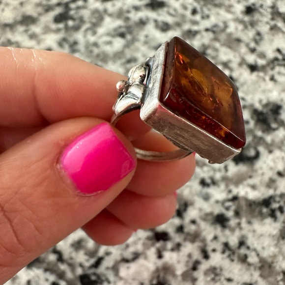 Mma | Jewelry | Square Baltic Amber Ring | Poshmark